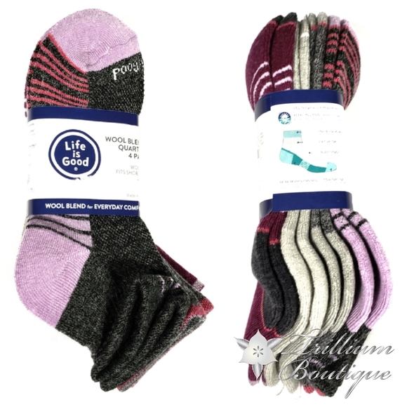 Life Is Good | Accessories | Life Is Good Wool Blend Quarter Socks 4 ...